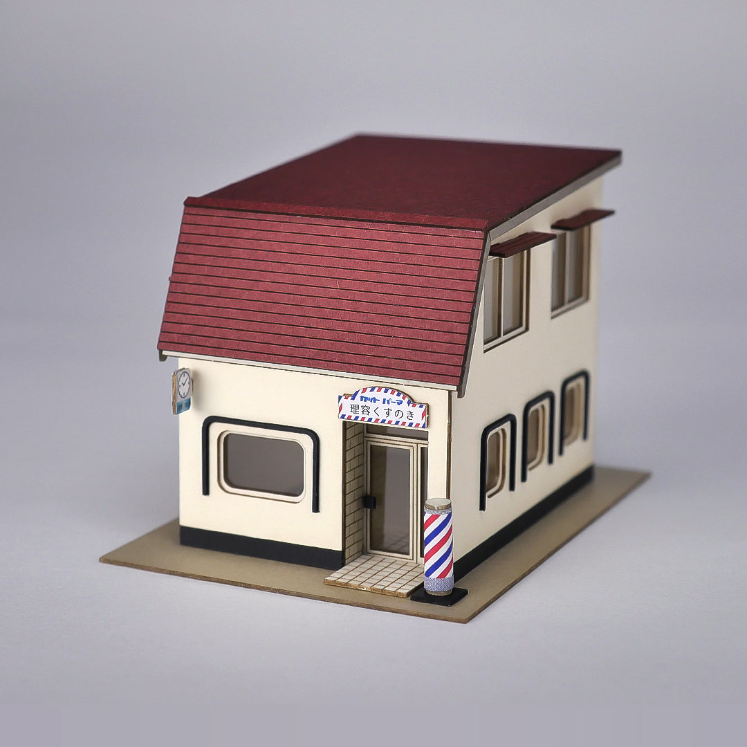 Barber Shop | PRODUCT- miniature paper kit - – Tokyo Diorama Factory